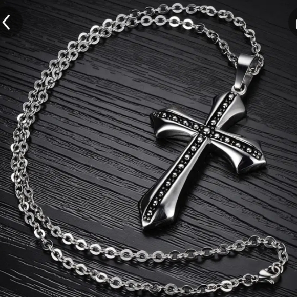 Accessories | New Titanium Steel Cross Pendant Necklace Silver | Poshmark